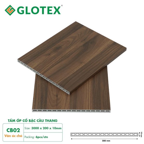 Cổ bậc cầu thang nhựa giả gỗ Glotex CB02 - Vansannhua
